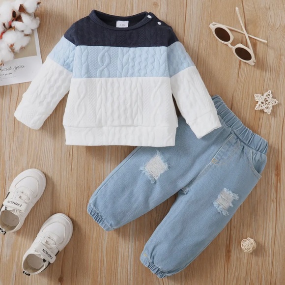 Matching Sets | Baby Boy 2 Piece Knit Sweater And Jean Set | Poshmark
